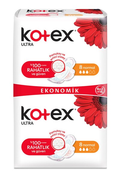 Kotex Ultra İkili Paket Normal 16'lı