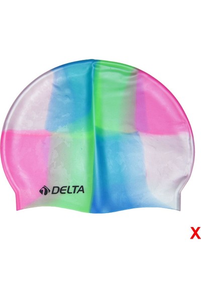 Delta Silikon Bone Yüzücü Havuz Deniz Bonesi (Gökkuşağı Desenli)