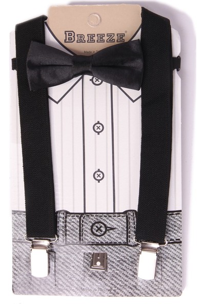 Eh Erkek Çocuk Pantolon Askısı Papyonlu Siyah 1-7 Yaş