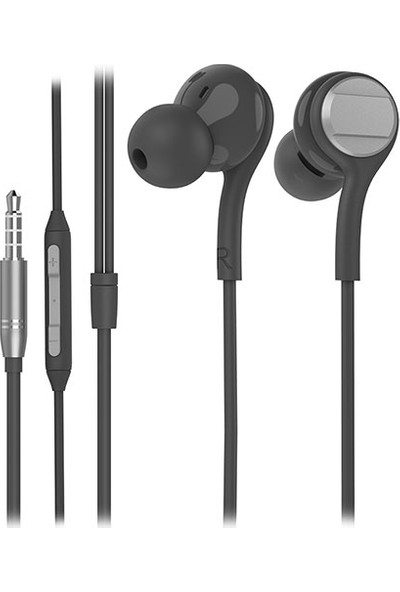 Snopy SN-X04 Epsilon Telefon Uyumlu Siyah/Gri Kulak İçi Mikrofonlu Kulaklık
