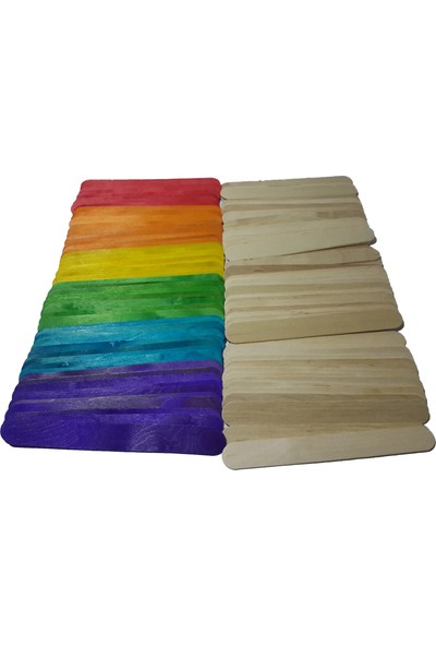 Tgb Renkli ve Naturel Geniş Dil Çubuğu - 100 Adet