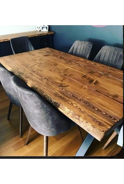 Vesila Mimari Dekor Ahşap Kütük Yemek Masası 120cm.80cm Vesila Mimari Dekor Ahşap Kütük Yemek Masası 120cm.80cm