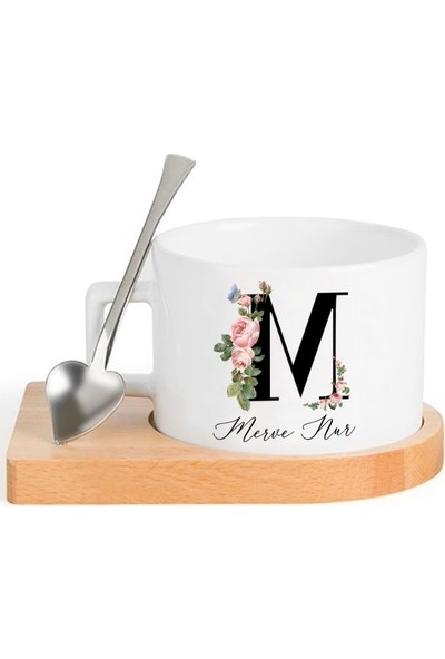 Nobby Star Harfli Isimli Kaşıklı Ahşap Altlıklı Kahve Kupası Nobby Star Harfli Isimli Kaşıklı Ahşap Altlıklı Kahve Kupası