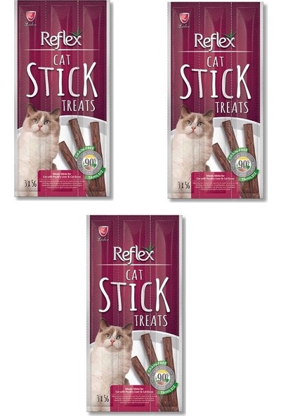 Reflex Stick Ciğerli Kedi Ödül Maması 3 x 5 g (3 Paket) Reflex Stick Ciğerli Kedi Ödül Maması 3 x 5 g (3 Paket)