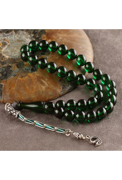 Burhan Sağlam Tesbih Ateş Kehribar Gümüş Püsküllü Burhan Sağlam Tesbih Ateş Kehribar Gümüş Püsküllü