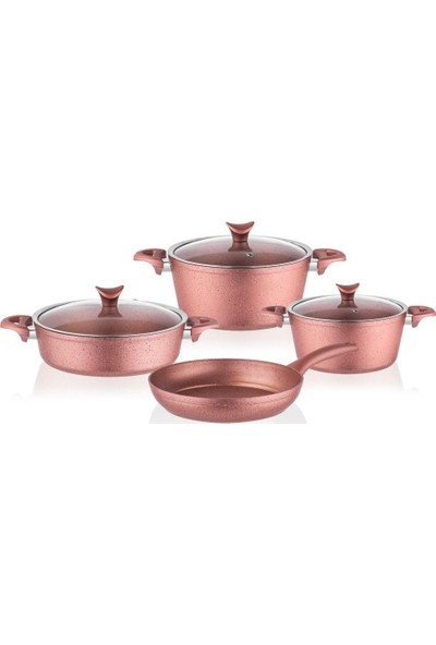 Taç 3457 Master Cook 7 Parça Granit Tencere Seti Rose Gold Taç 3457 Master Cook 7 Parça Granit Tencere Seti Rose Gold