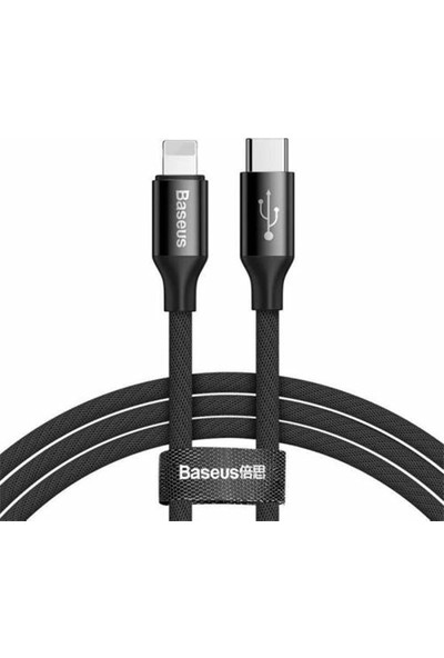 Baseus CATLYW-C01 Type-C ve Lightning Data ve Şarj Kablosu 1 mt - Siyah Baseus CATLYW-C01 Type-C ve Lightning Data ve Şarj Kablosu 1 mt - Siyah