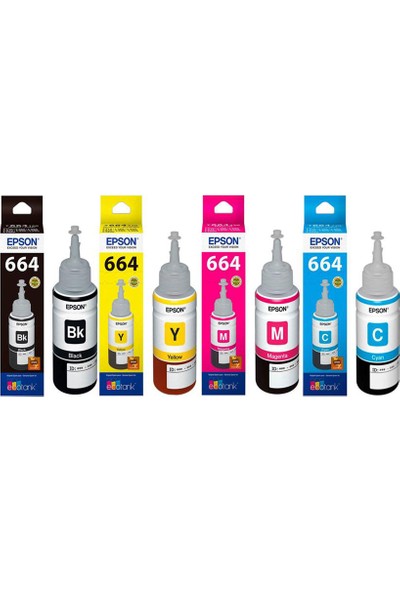 Epson T664 1 Set Mürekkep L6190 L1855 L3050 L3060 L6190 Epson T664 1 Set Mürekkep L6190 L1855 L3050 L3060 L6190