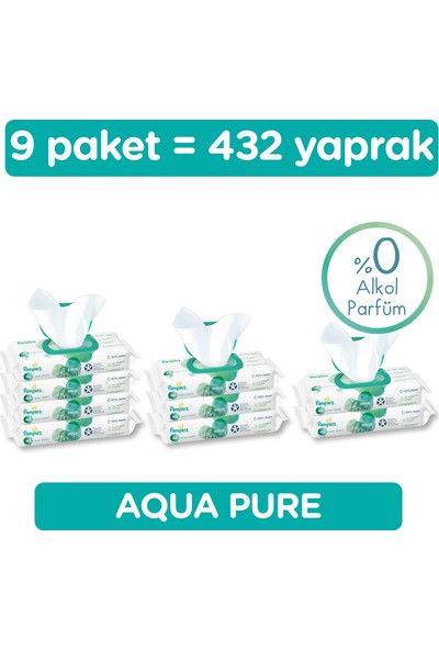 Prima Islak Havlu Aqua Pure 9'lu 432 Yaprak Fırsat Paketi Prima Islak Havlu Aqua Pure 9'lu 432 Yaprak Fırsat Paketi