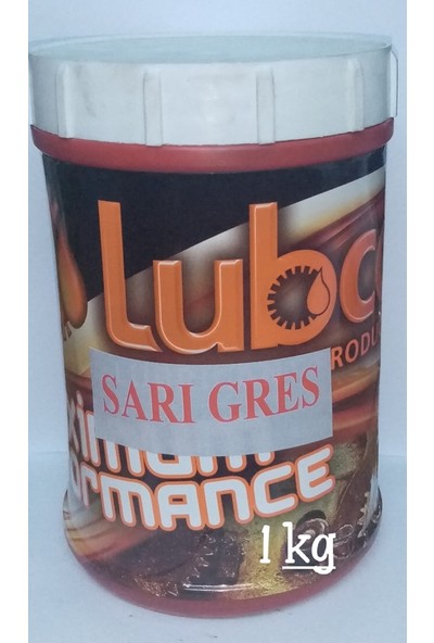 Lubco Sarı Gres Isıya Dayanıklı 1kg Lubco Sarı Gres Isıya Dayanıklı 1kg