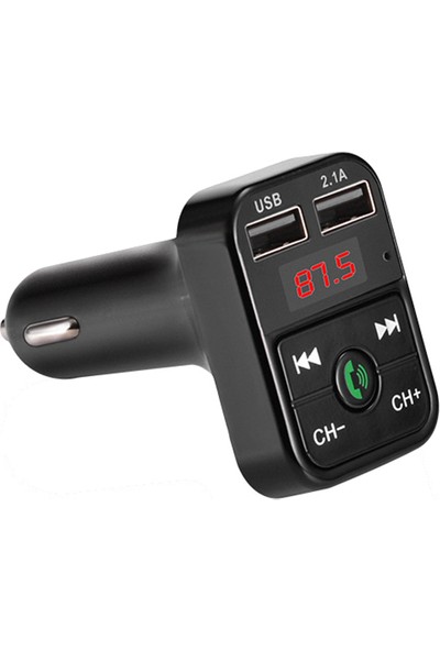 Auris Car B2 LED Bluetooth Fm Transmitter Araç Kiti Siyah Auris Car B2 LED Bluetooth Fm Transmitter Araç Kiti Siyah