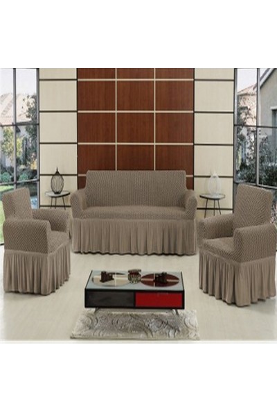 Altınkoza Petek Koltuk Örtüsü Maxı Takım 3+3+1+1 S.kahve