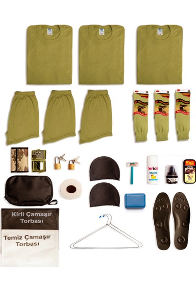 3'lü Temel Asker Malzemeleri - Askeri Malzeme Seti