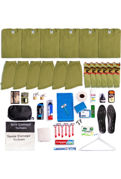 Asker Kolisi 6'lı Tavsiye Asker Malzeme Seti - Askeri Malzeme Kolisi