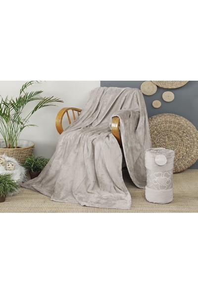 Aksu Wellsoft Çift Kişilik Battaniye Gri