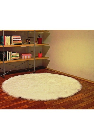 Akrilik Kuzu Post Halı Yuvarlak Krem 100 x 100 Akrilik Kuzu Post Halı Yuvarlak Krem 100 x 100
