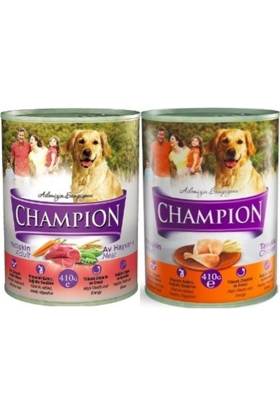 Champion Konserve Yaş Köpek Maması Karışık 415 g 48 Adet Champion Konserve Yaş Köpek Maması Karışık 415 g 48 Adet