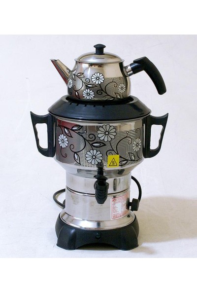 Aldente Elektirikli Desenli Çelik Semaver Çaycı 4.5 lt