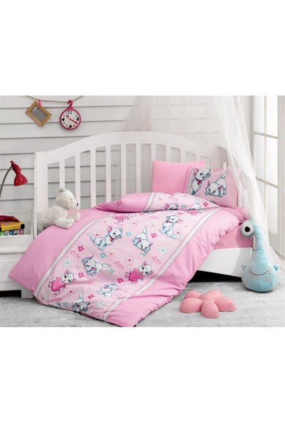 Cotton Box Bebek Nevresim Takımı Miyav Pembe (Cotton Box)