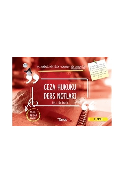 Ceza Hukuku Ders Notları - Özel Hükümler