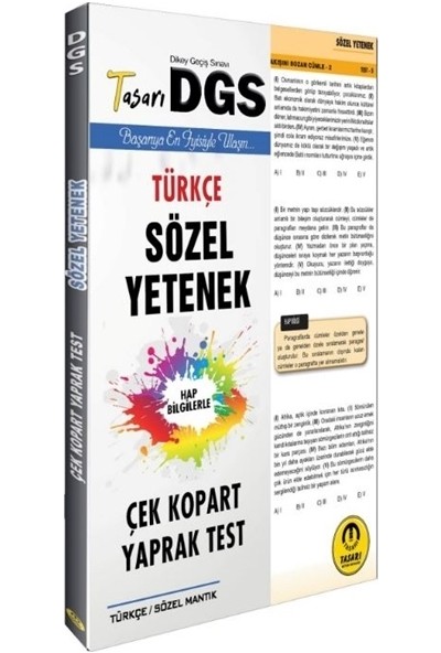 DGS Türkçe Sözel Yetenek Yaprak Test 2020 DGS Türkçe Sözel Yetenek Yaprak Test 2020