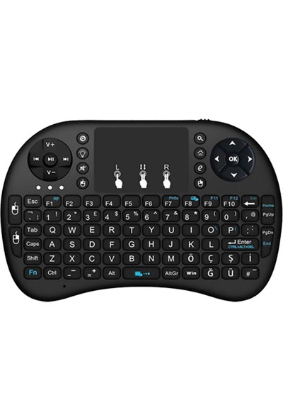 Gomax Kablosuz Bluetooth Mini Türkçe Klavye Mouse Smart Tv Box - Siyah Gomax Kablosuz Bluetooth Mini Türkçe Klavye Mouse Smart Tv Box - Siyah
