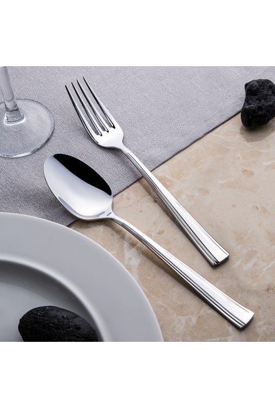 Nehir Katre Sade 60 Parça Çatal Kaşık Takımı Nehir Katre Sade 60 Parça Çatal Kaşık Takımı