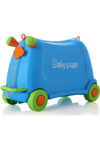 Baby Yuga Çekçekli Tekerlekli Çocuk Valizi (Mavi) Baby Yuga Çekçekli Tekerlekli Çocuk Valizi (Mavi)