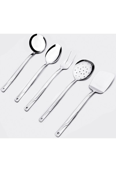 Tozanlı Çelik Gökkuşağı Modeli 5 Parça Kepçe Seti