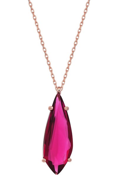 Sanroza Yakut Taşlı Gümüş Kolye