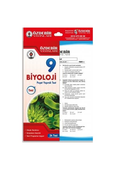 Özde Bir Yayınları 9. Sınıf Biyoloji Poşet Yaprak Test Özde Bir Yayınları 9. Sınıf Biyoloji Poşet Yaprak Test