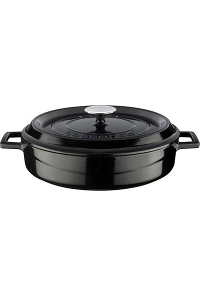 Lava Döküm Çok Amaçlı Yayvan Tencere Ç32 Trendy Siyah Lava Döküm Çok Amaçlı Yayvan Tencere Ç32 Trendy Siyah