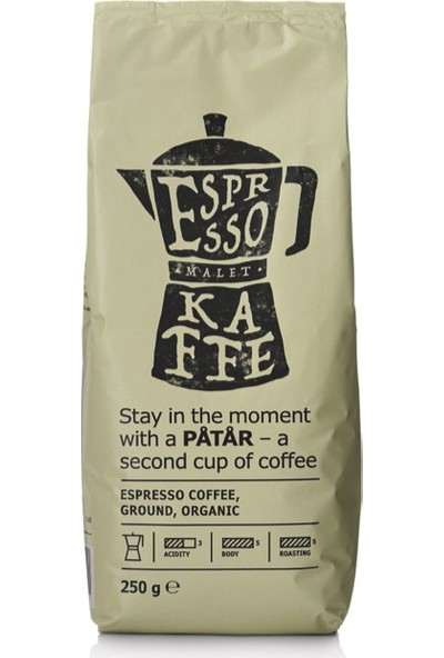 Patar Espresso Öğütülmüş Organik Kahve 250 gr Patar Espresso Öğütülmüş Organik Kahve 250 gr