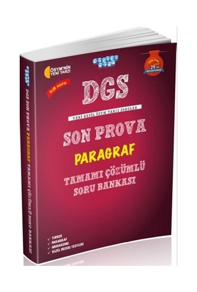 DGS Son Prova Paragraf Tamamı Çözümlü Soru Bankası DGS Son Prova Paragraf Tamamı Çözümlü Soru Bankası