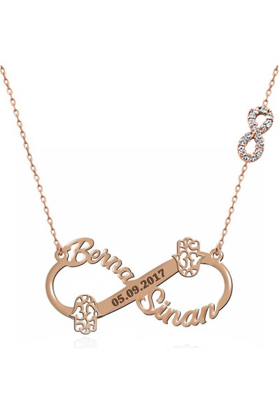 Nayino Takı Kişiye Özel Isimli Sonsuzluk Rose Gümüş Fatmanın Eli Kolyesi Nayino Takı Kişiye Özel Isimli Sonsuzluk Rose Gümüş Fatmanın Eli Kolyesi