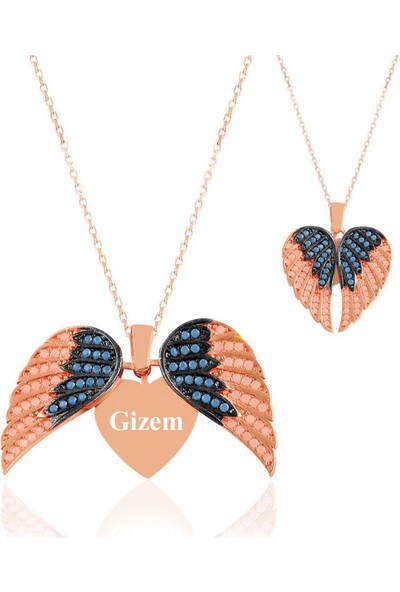 Nayino Takı Kişiye Özel Tek Isimli Aşkın Kanatları Gümüş Kolye