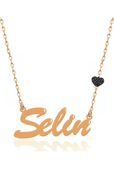 Nayino Takı Kişiye Özel Isimli Kalp Rose Gümüş Kolye Nayino Takı Kişiye Özel Isimli Kalp Rose Gümüş Kolye