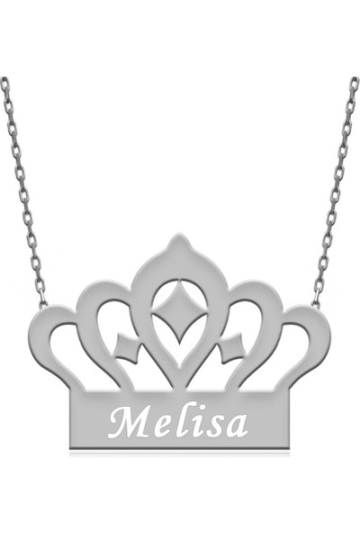 Nayino Takı Kişiye Özel Isimli Kraliçe Tacı Beyaz Gümüş Kolye Nayino Takı Kişiye Özel Isimli Kraliçe Tacı Beyaz Gümüş Kolye