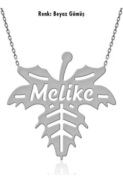 Nayino Takı Kişiye Özel Isimli Çınar Yaprağı Beyaz Gümüş Kolye Nayino Takı Kişiye Özel Isimli Çınar Yaprağı Beyaz Gümüş Kolye