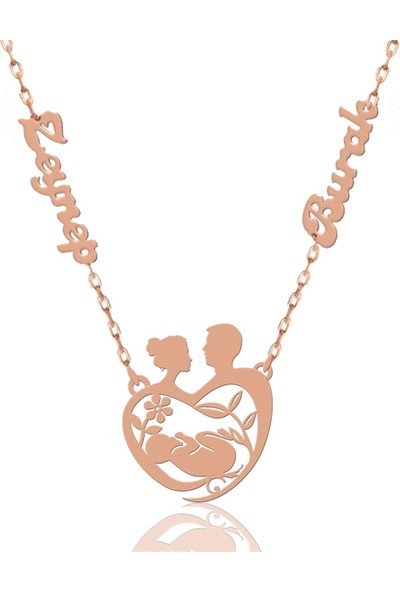 Nayino Takı Kişiye Özel Isimli 1sen 1bebek Rose Gümüş Kolye Nayino Takı Kişiye Özel Isimli 1sen 1bebek Rose Gümüş Kolye