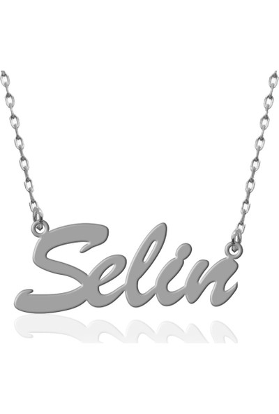 Nayino Takı Kişiye Özel Beyaz Gümüş Isimli Kolye