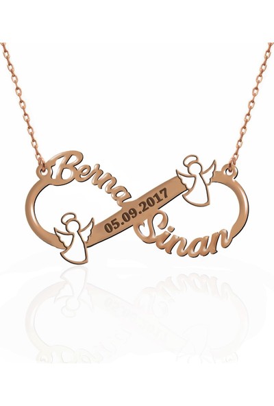 Nayino Takı Isimli Tarihli Kişiye Özel Melek Sonsuzluk Rose Gümüş Kolye Nayino Takı Isimli Tarihli Kişiye Özel Melek Sonsuzluk Rose Gümüş Kolye