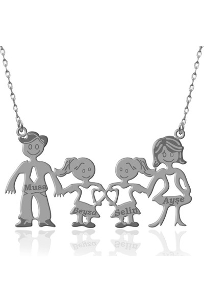 Nayino Takı Kişiye Özel Isimli Iki Kız Çocuklu Aile Beyaz Gümüş Kolyesi Nayino Takı Kişiye Özel Isimli Iki Kız Çocuklu Aile Beyaz Gümüş Kolyesi