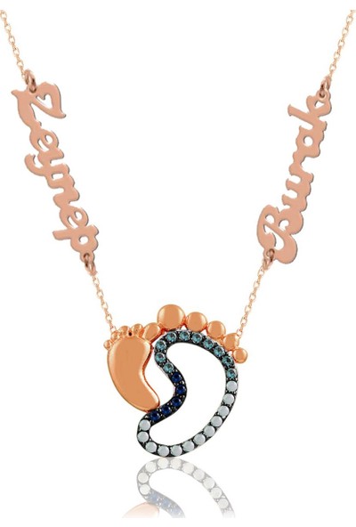 Nayino Takı Kişiye Özel Ayak Izi Isimli Gümüş Kolye