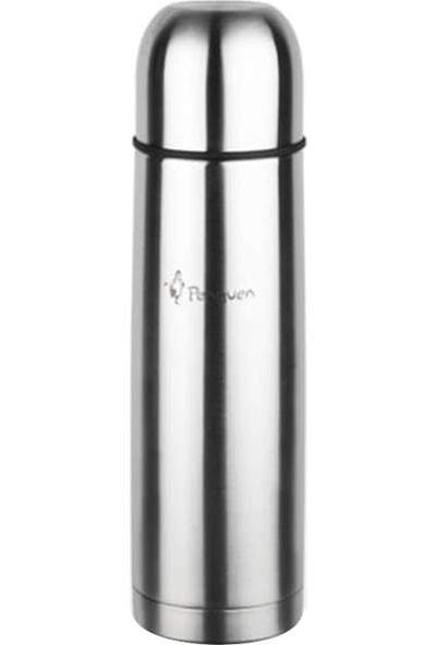 Penguen Çift Katmanlı Kapaklı Çelik Termos 1 Litre