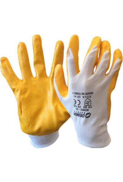Demir NSWG01 12 Çift Sarı Nitril Iş Eldiveni