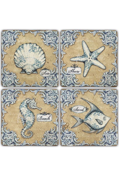 Oscar Stone Doğaltaş Bardak Altlığı 4'lü Set 10 x 10 cm Oscar Stone Doğaltaş Bardak Altlığı 4'lü Set 10 x 10 cm