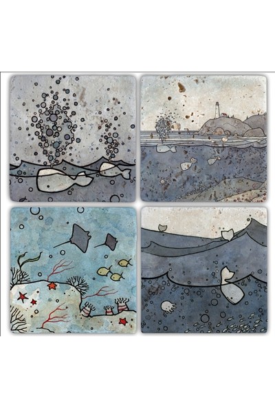 Oscar Stone Doğaltaş Bardak Altlığı 4'lü Set 10 x 10 cm Oscar Stone Doğaltaş Bardak Altlığı 4'lü Set 10 x 10 cm
