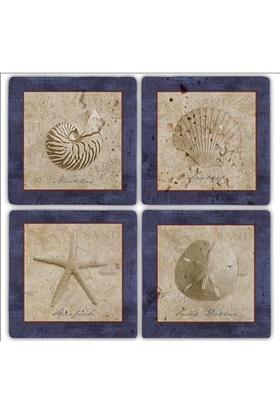 Oscar Stone Doğaltaş Bardak Altlığı 4'lü Set 10 x 10 cm