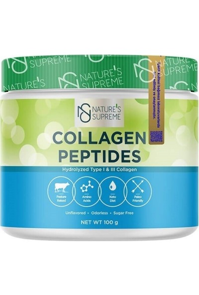 Nature's Supreme Collagen Peptides Powder 100 gr Nature's Supreme Collagen Peptides Powder 100 gr